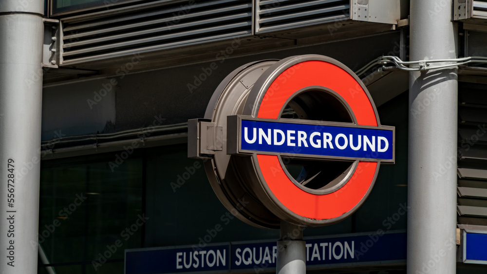 London Underground sign and Logo, London, UK 19 August 2021 Stock Photo ...