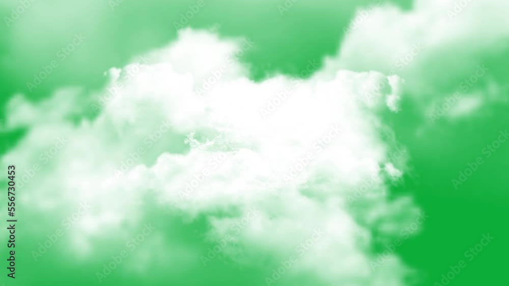 Fly through clouds animation on green screen, Reveal through clouds ...