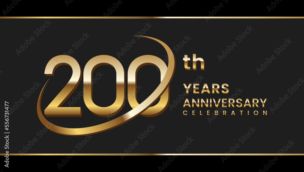 200th anniversary logo design with gold color ring and text. Logo ...