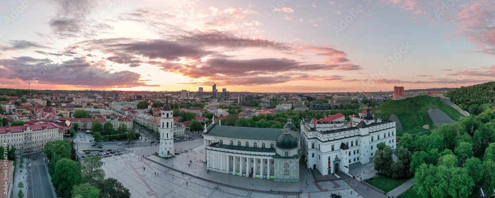 Vilnius Old Town with Cathedral Square in Background. Vilnius is Famous ...