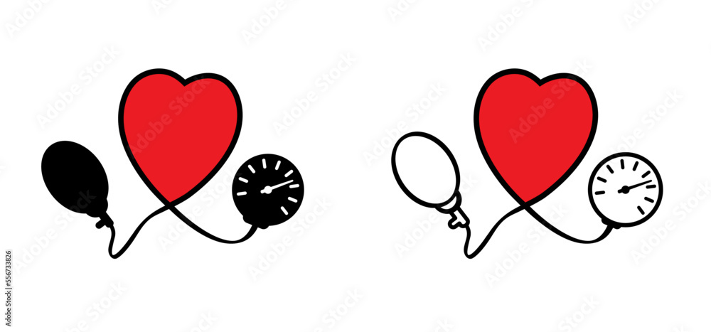 Cartoon blood pressure monitor, Medical tonometer. Pressure blood high ...