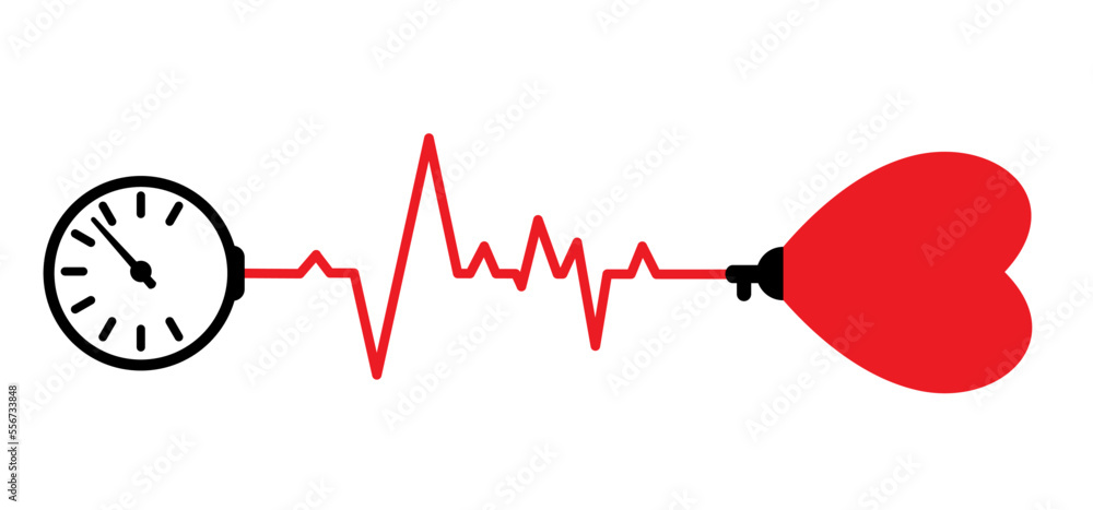 Cartoon blood pressure monitor, Medical tonometer. Pressure blood high ...