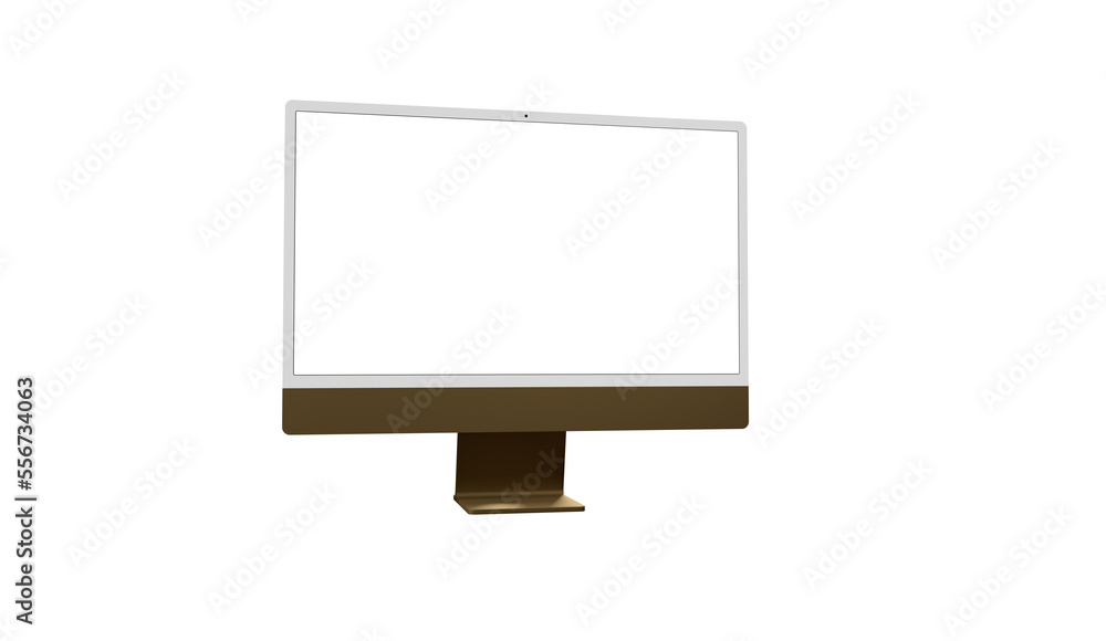 Computer monitor display with empty screen isolated on transparent ...