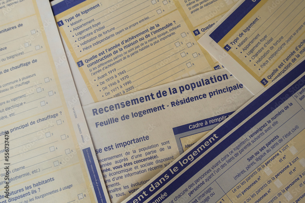 Questionnaire bleu du recensement de la population à remplir: la ...