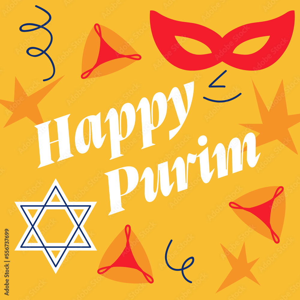 Vector background with carnival symbols and traditional Jewish items ...