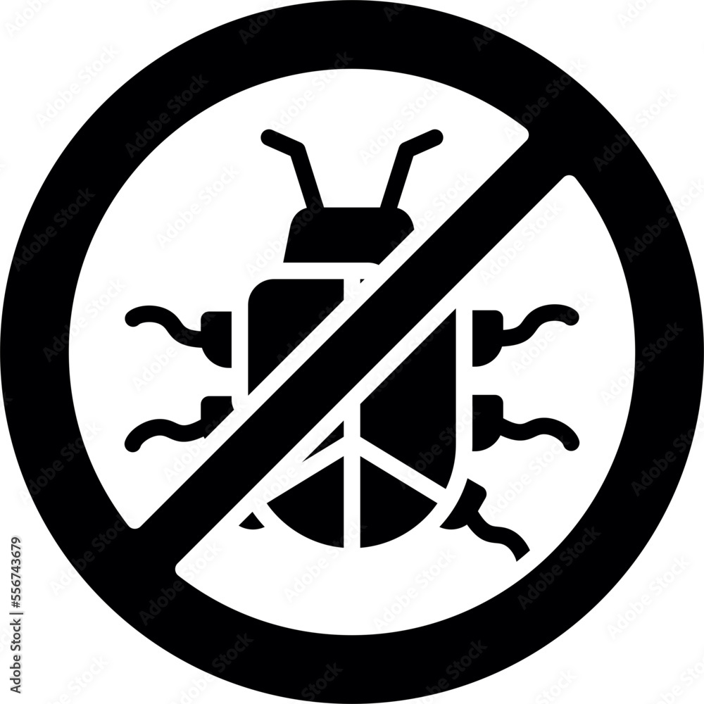 No Bug Icon Stock Vector | Adobe Stock