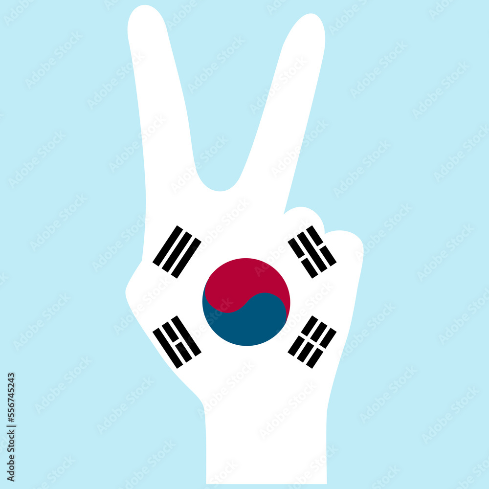 Sign of freedom from the flags of Korea. Stock Vector | Adobe Stock