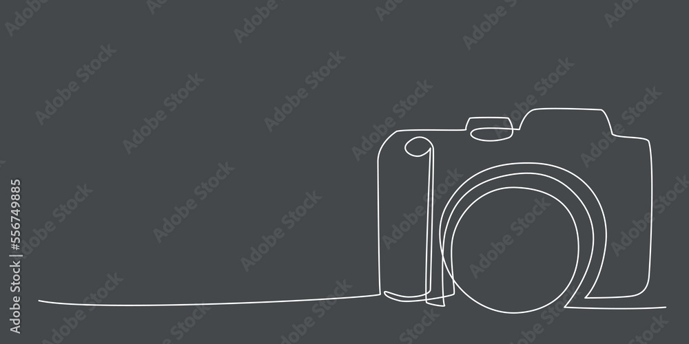 Decoration continuous line hand drawing photo camera for wedding photo ...