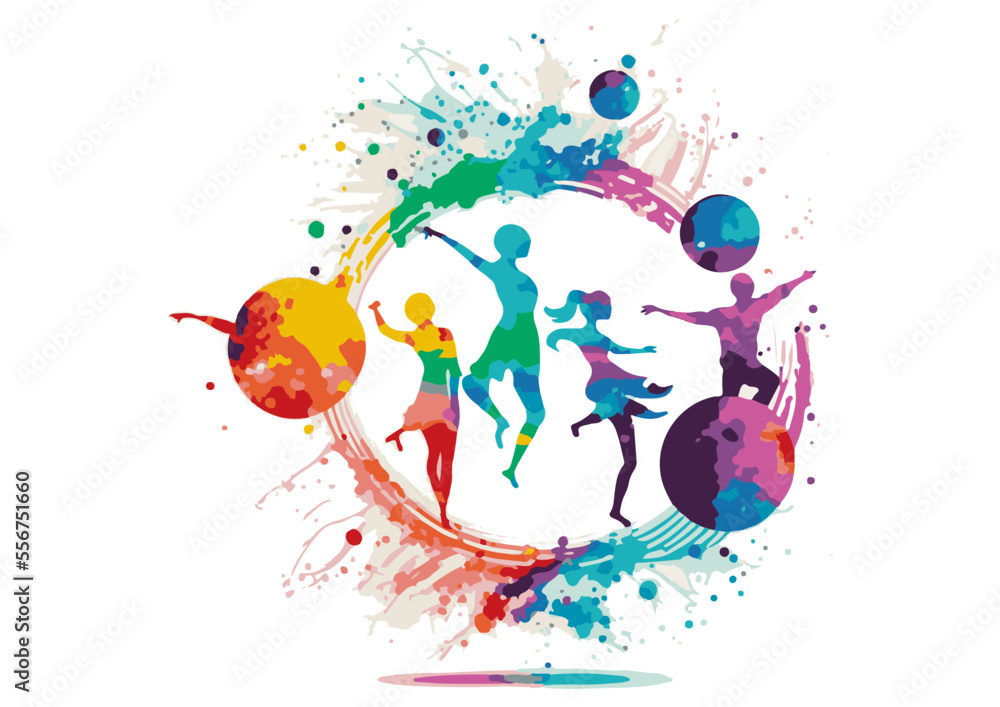 people dancing vector illustration Stock Vector | Adobe Stock