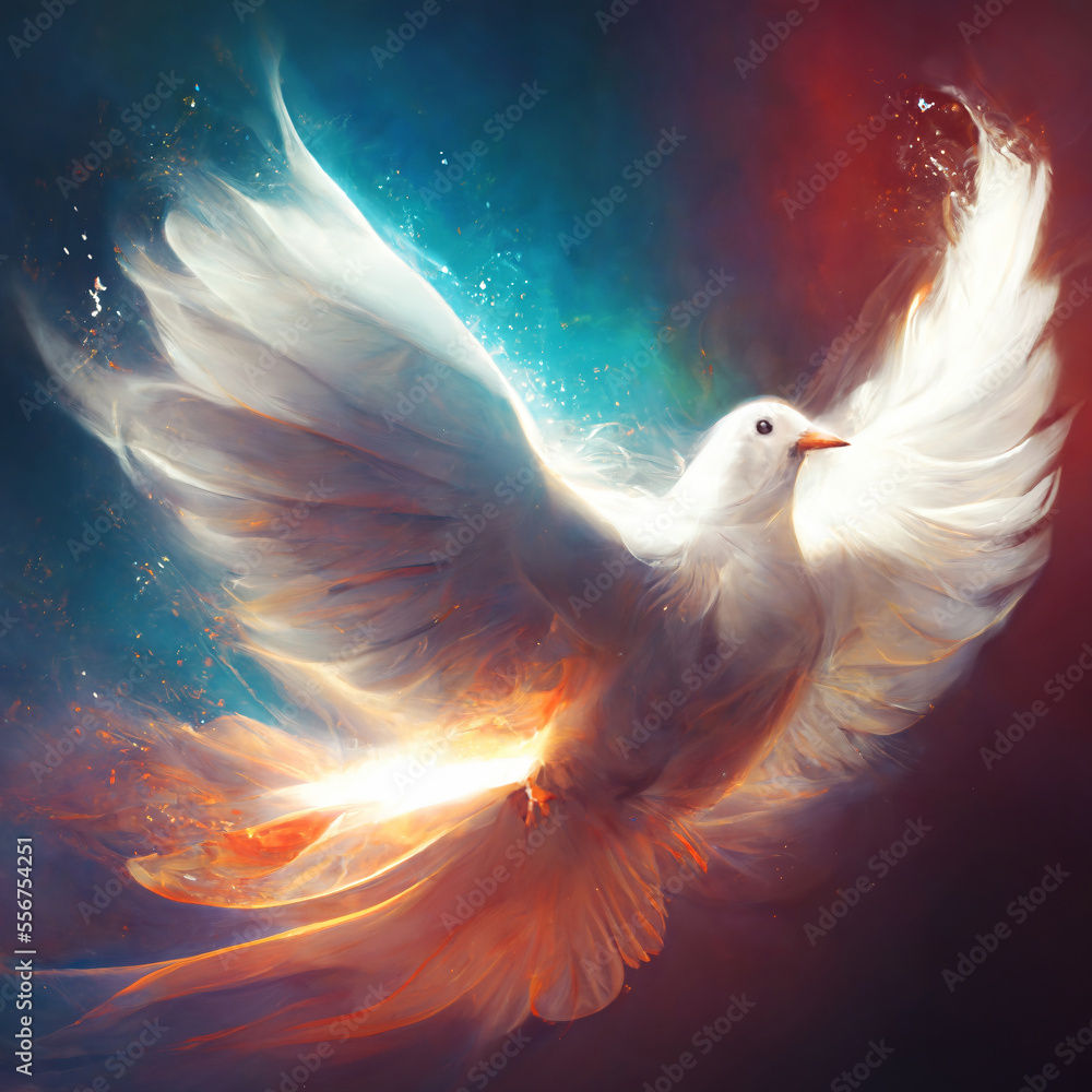 White Dove Holy Spirit Stock Illustration | Adobe Stock