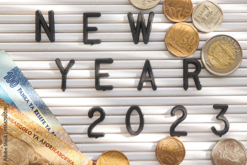 Letter board with the words Happy New Year 2023 with South African ...