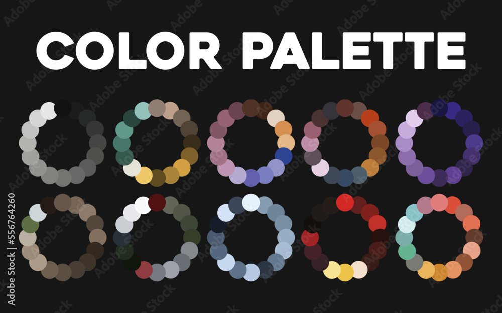 Large set of color palettes. Circular color palette. Vector ...