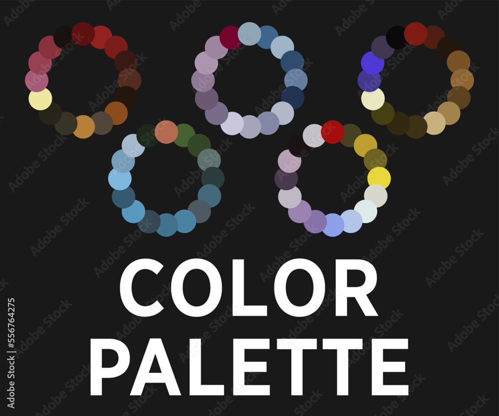 Large set of color palettes. Circular color palette. Vector ...