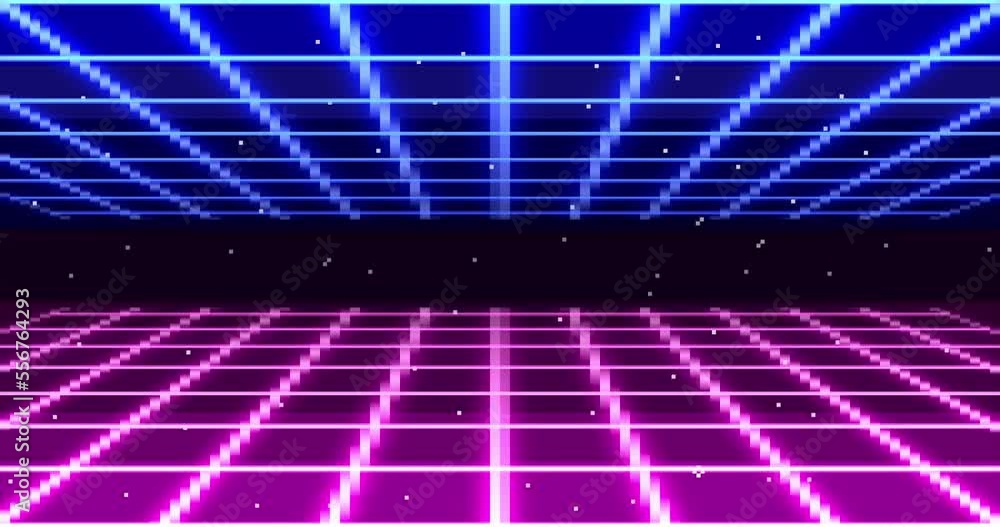 Animation of pixel art 80s Retro sci-Fi background. Pixel art 8bit ...