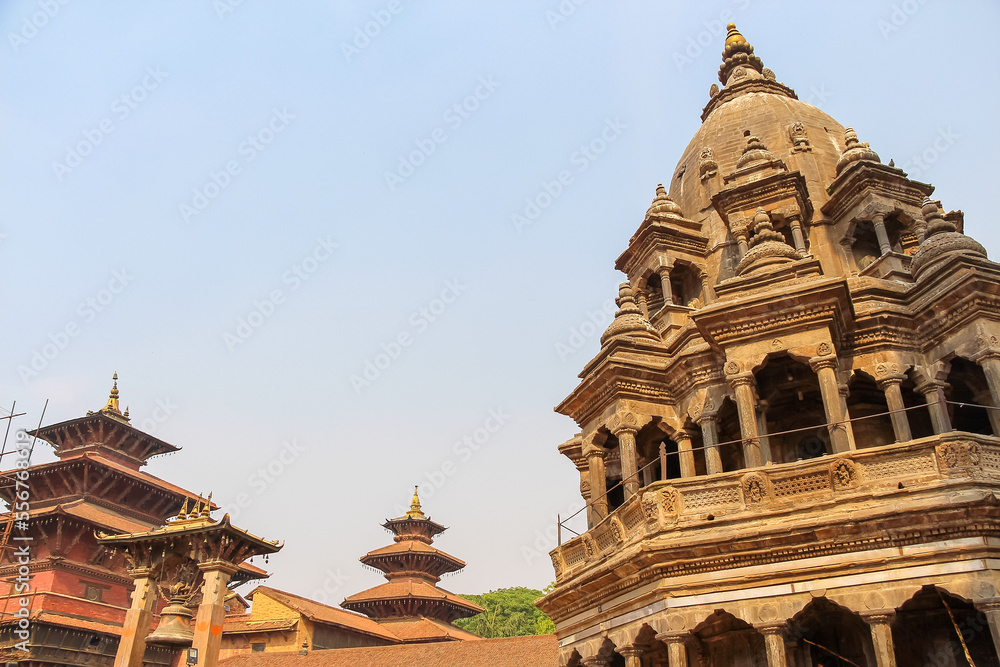 Chyasi Deval Krishna and Taleju hindu temples on Patan Durbar Square in ...