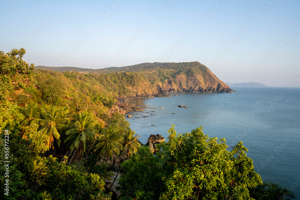 Coastal view from ramparts, Cabo de Rama Fort; South Goa, Goa, India ...