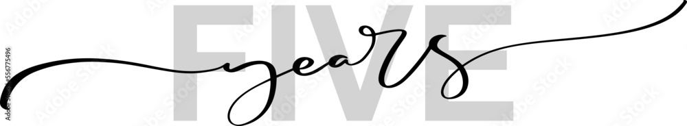 5 five years calligraphy lettering text anniversary logo sign symbol ...