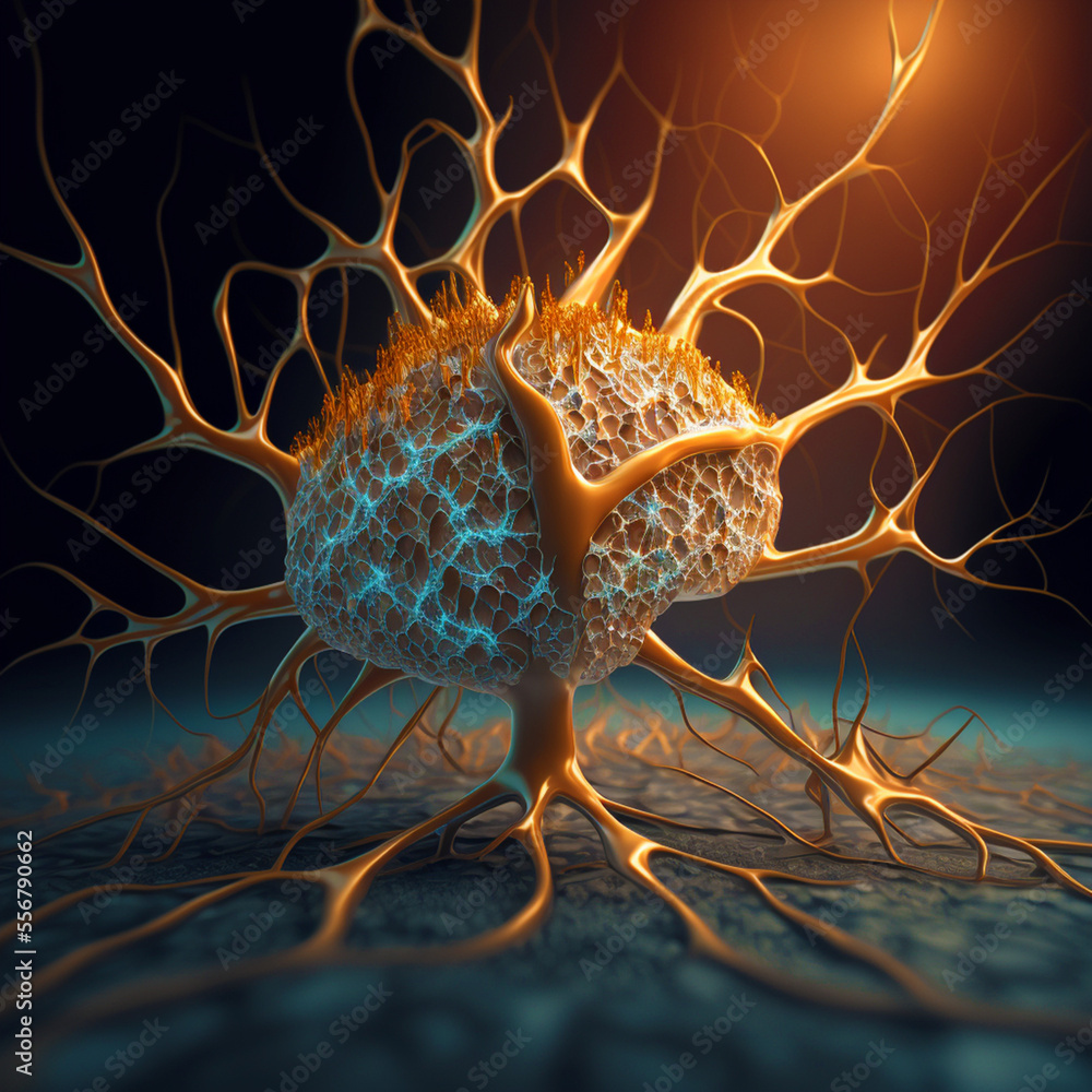 Generative Ai creative neuron cell illustration Stock Illustration ...