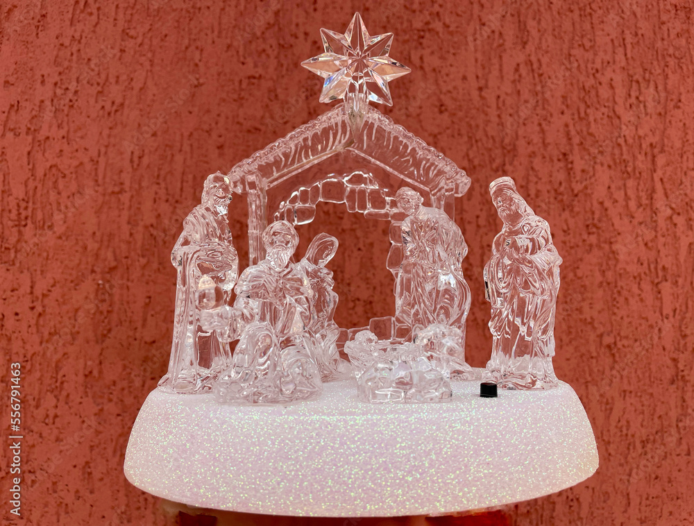 The nativity scene represents the birth of the one who came into the ...