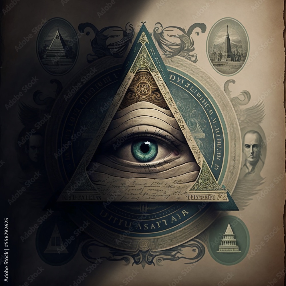 illuminati all-seeing eye - Generative AI Stock Illustration | Adobe Stock