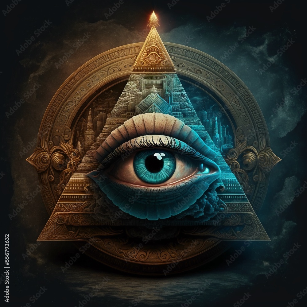 illuminati all-seeing eye - Generative AI Stock Illustration | Adobe Stock