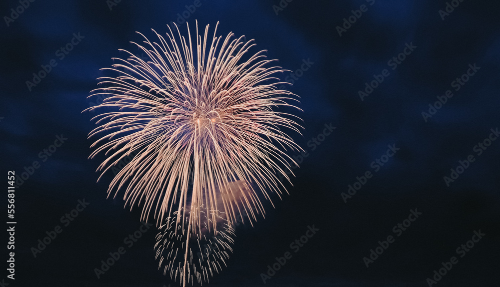 Festival fireworks frame. Bright crackers lights in starry night sky ...