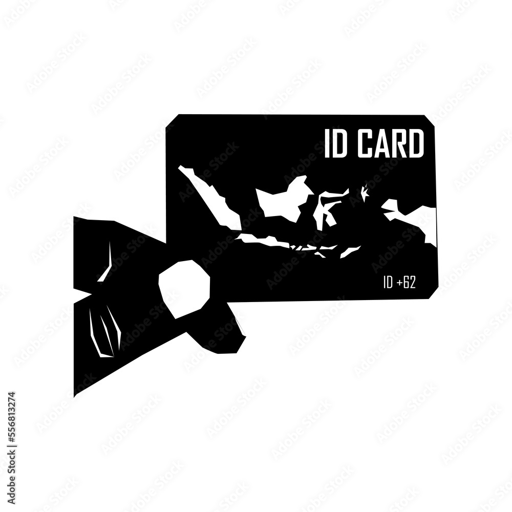 Vector Icon of Indonesian Identity Card, Personal ID Card in hand, KTP ...