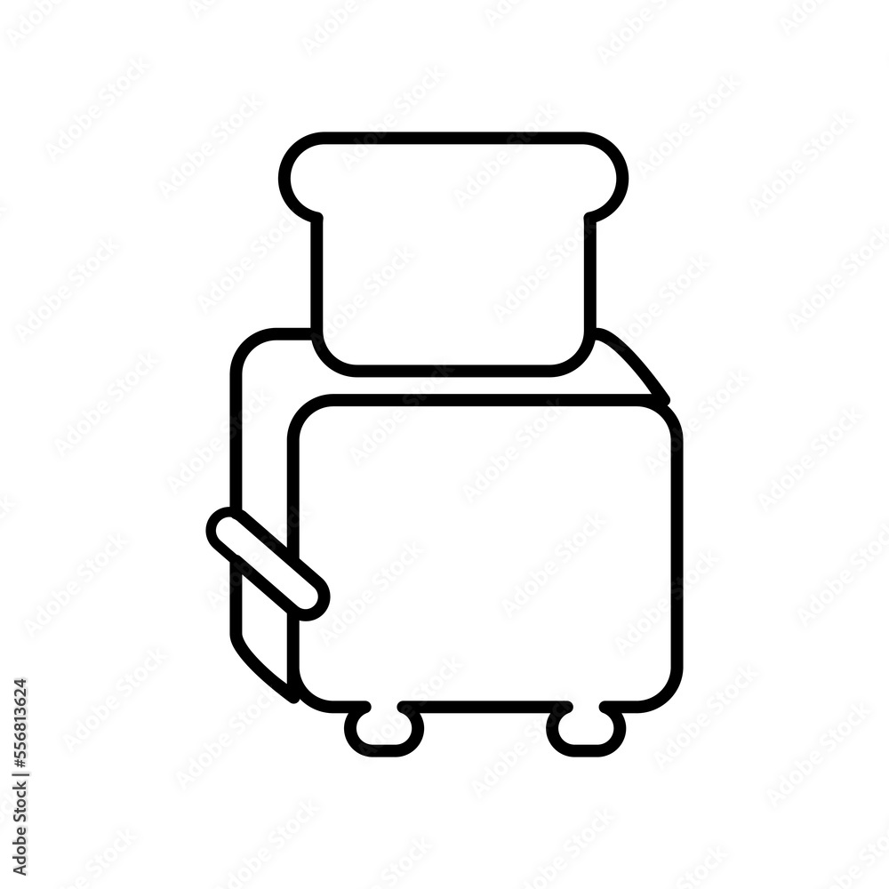 Toaster outline icon, vector illustration in trendy design style ...