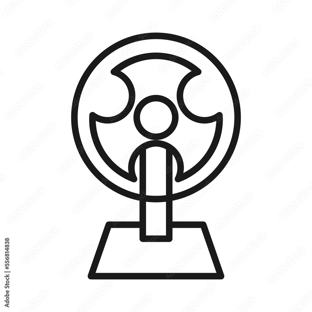 Table Fan outline icon, blower symbol vector illustration in simple and ...