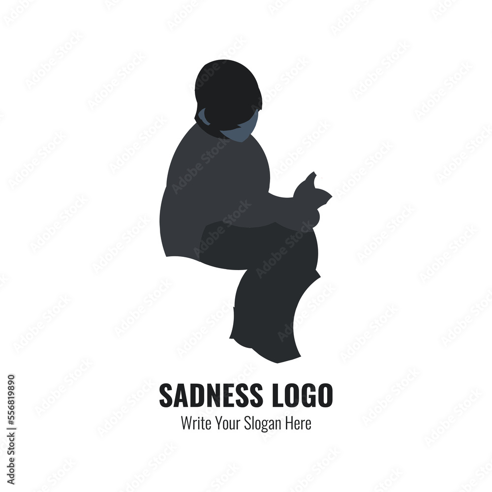 Sad Logo vector with simple color combination. Symbol illustration of a ...