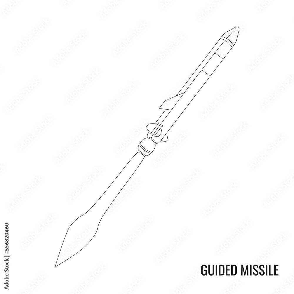 Warship Strike Missile vector. Illustration of modern guided missile ...