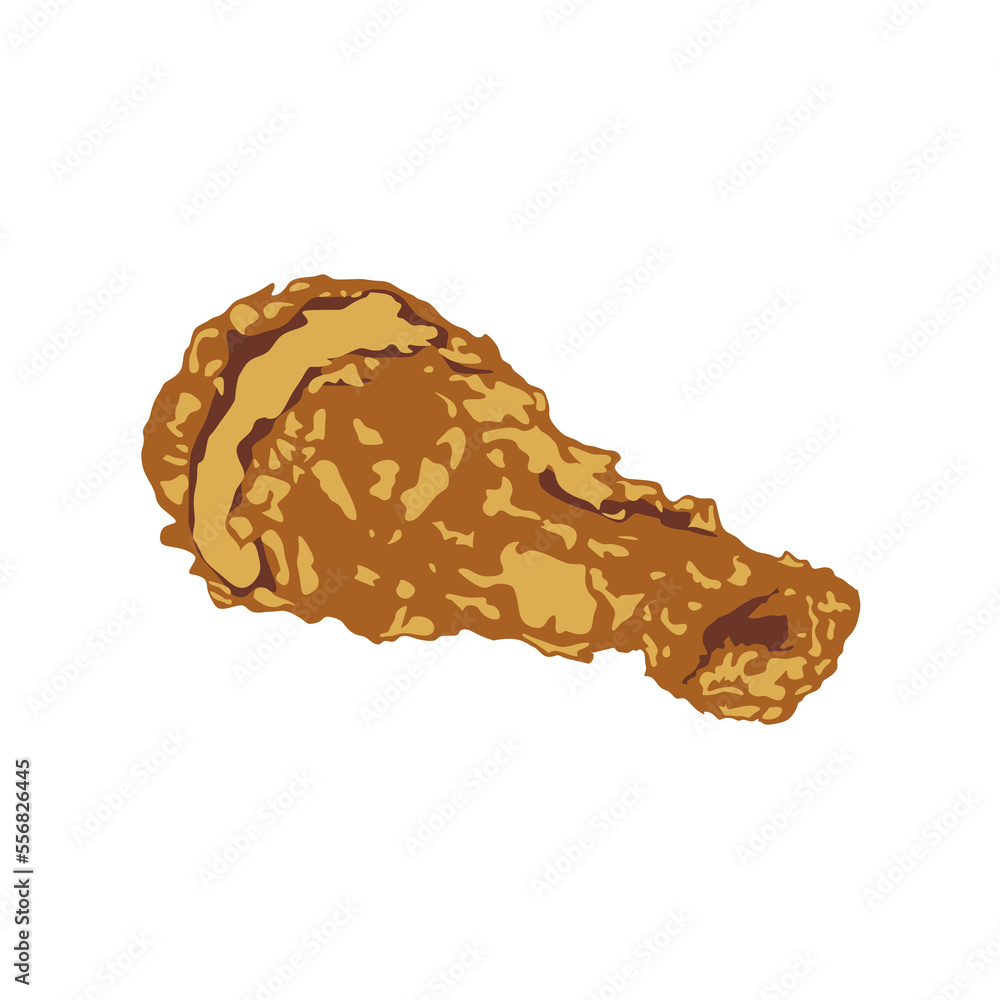 Vector illustration of very mouth watering kentucky fried chicken, flat ...