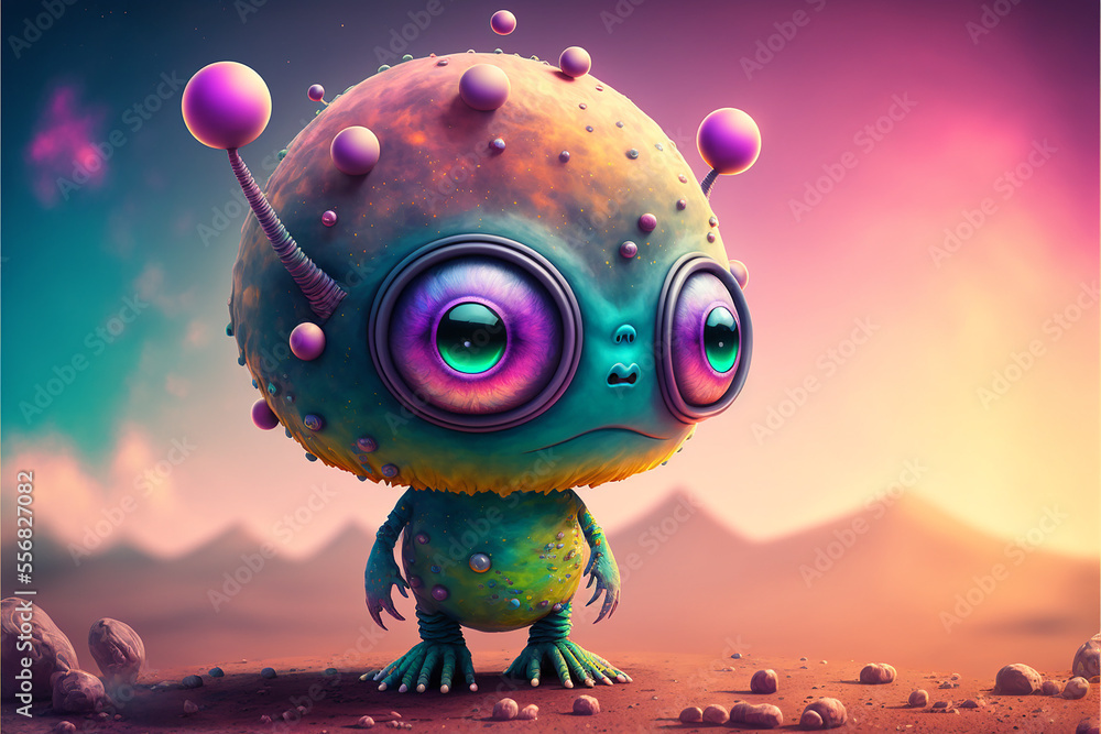 Comic illustration of cartoon characters, generative ai Stock ...