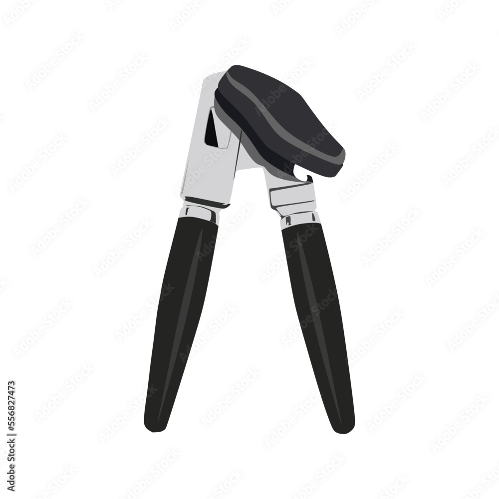 Realistic can opener tool, vector illustration in trendy flat 3d design ...