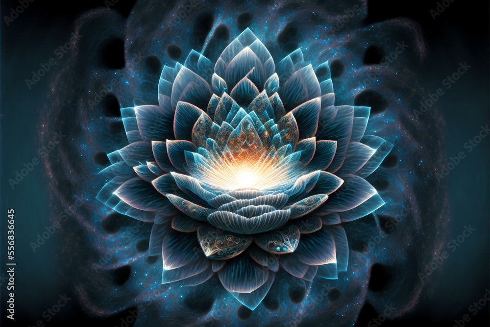 lotus flower with psychic waves emanating from the centre (AI Generated ...