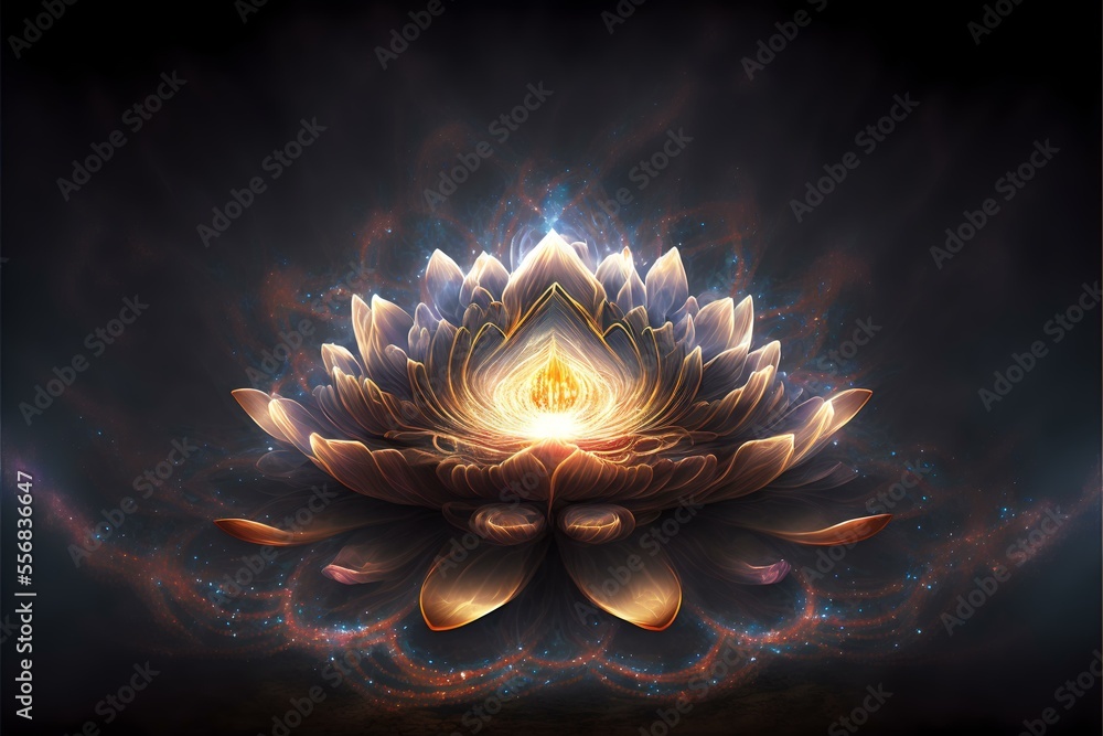 lotus flower with psychic waves emanating from the centre (AI Generated ...