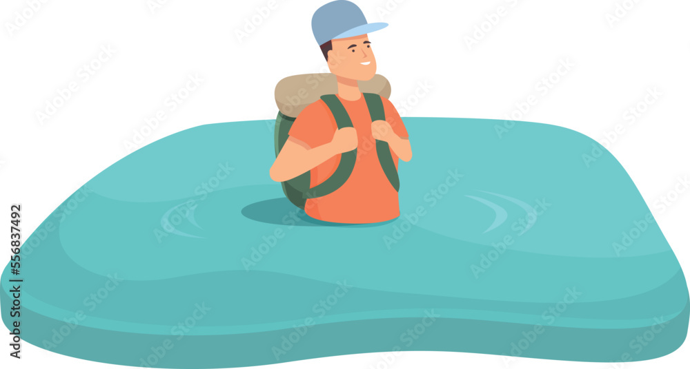 Water walking icon cartoon vector. Extreme tourism. Sport travel Stock ...
