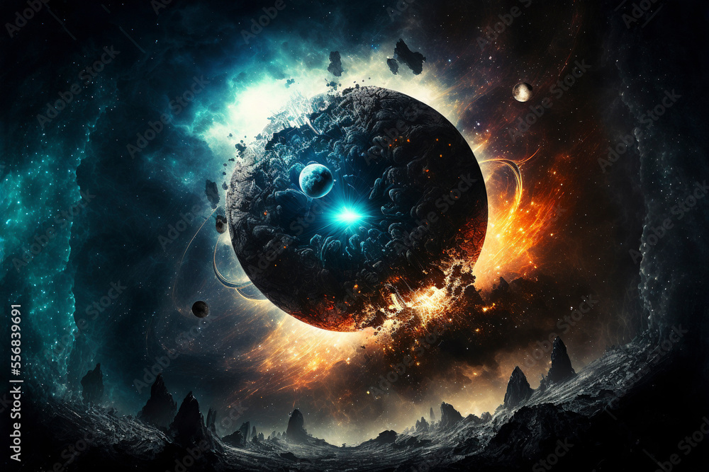 black hole, science fiction wallpaper. Beauty of deep space. Colorful ...