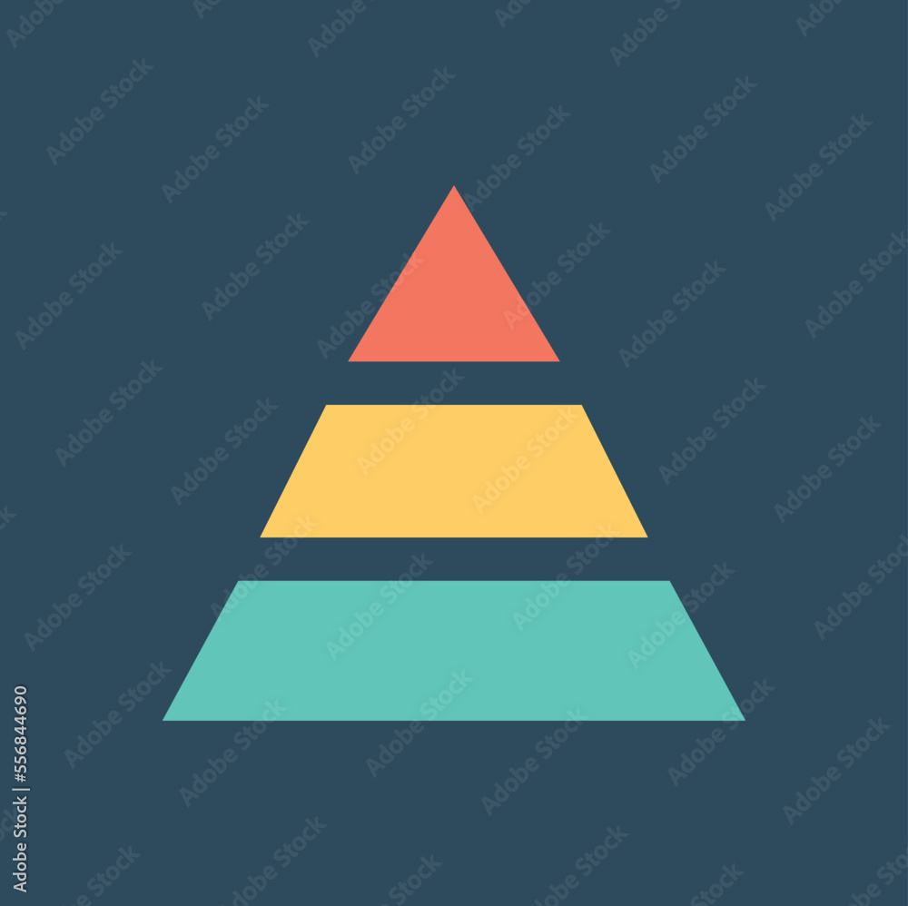 Analytics pyramid icon. Multicolored geometric shapes, triangle ...
