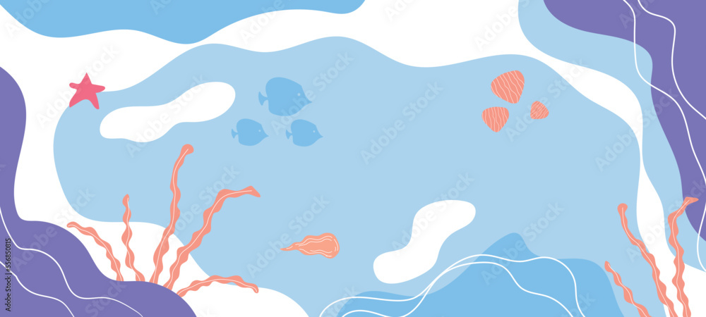 Beautiful sea underwater background. Marine sea bottom with underwater ...