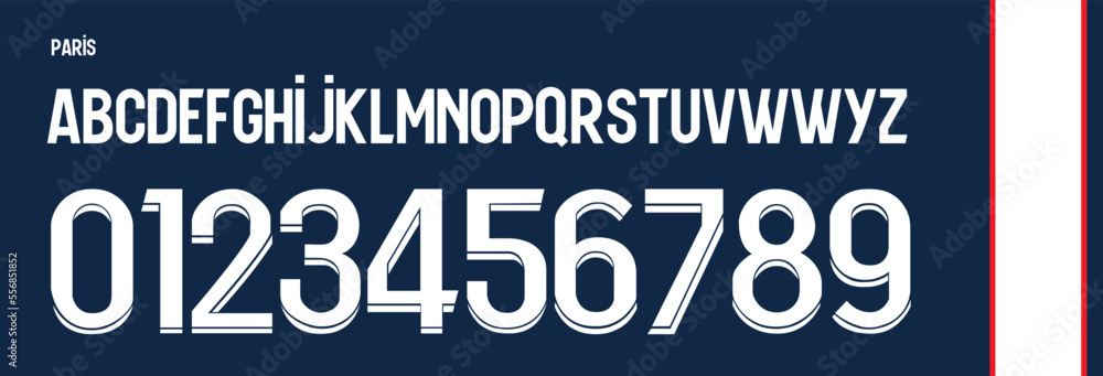 sports fonts, typography with numbers and letters, football team fonts ...