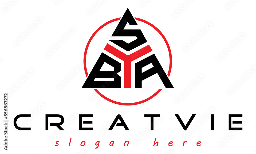 BSA three letter creative triangle shape in circle logo design vector ...
