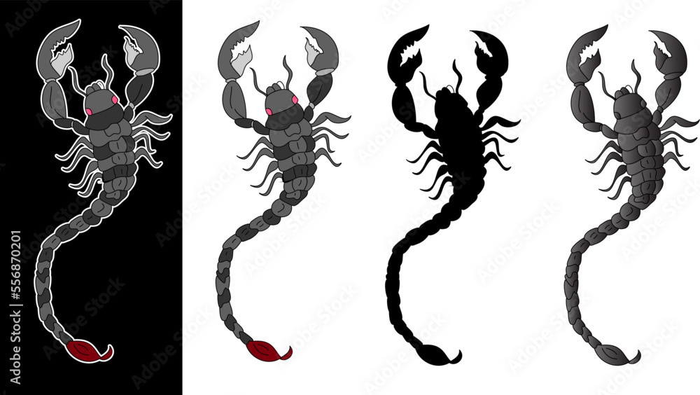 Black and white drawing scorpion. Vector illustration.scorpion colorful ...