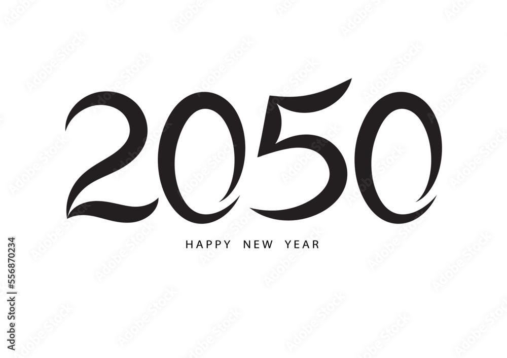 2050 happy new year black color vector, 2050 number design, 2050 year ...