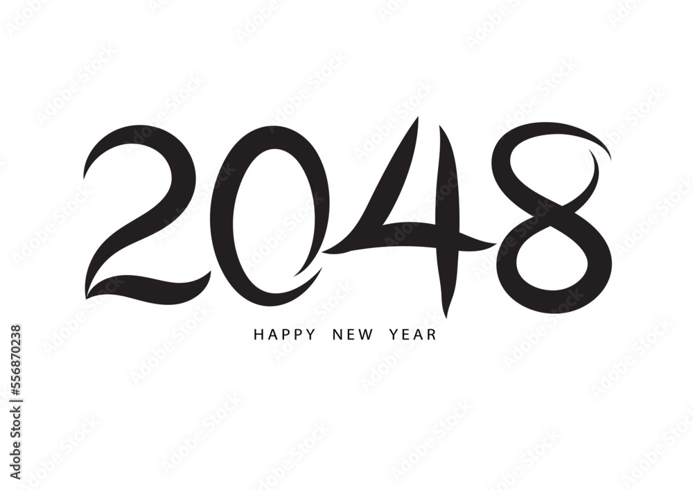 2048 happy new year black color vector, 2048 number design, 2048 year ...