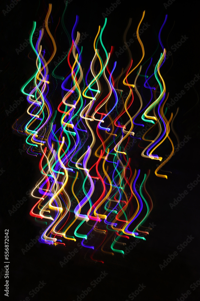 Using a slow shutter speed allows the artist to capture vibrant multi ...