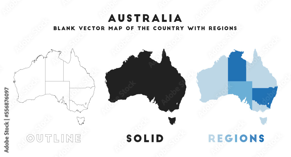 Vetor de Australia map. Borders of Australia for your infographic ...