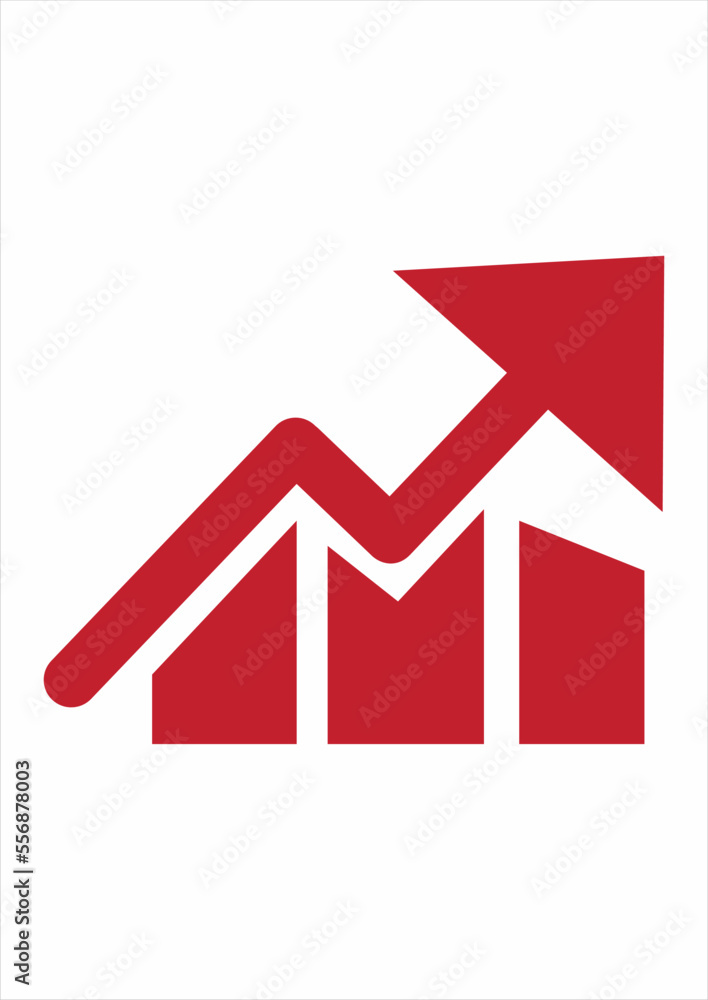 Graphic vector illustration of a graph icon. Great for trade logos, etc ...