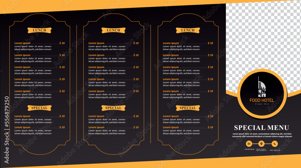 Food Menu card template Stock Vector | Adobe Stock