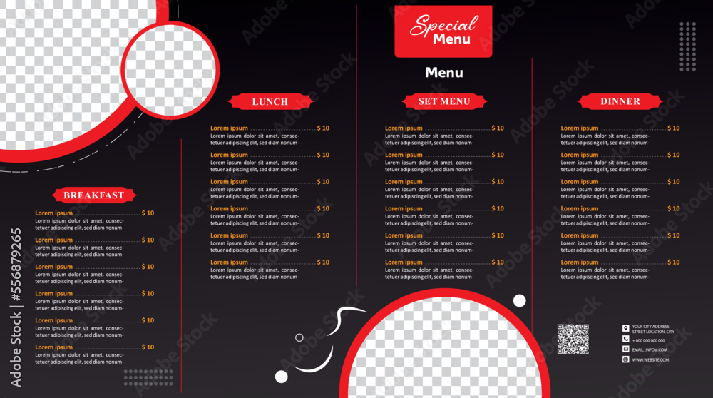 Food Menu card design template Stock Vector | Adobe Stock